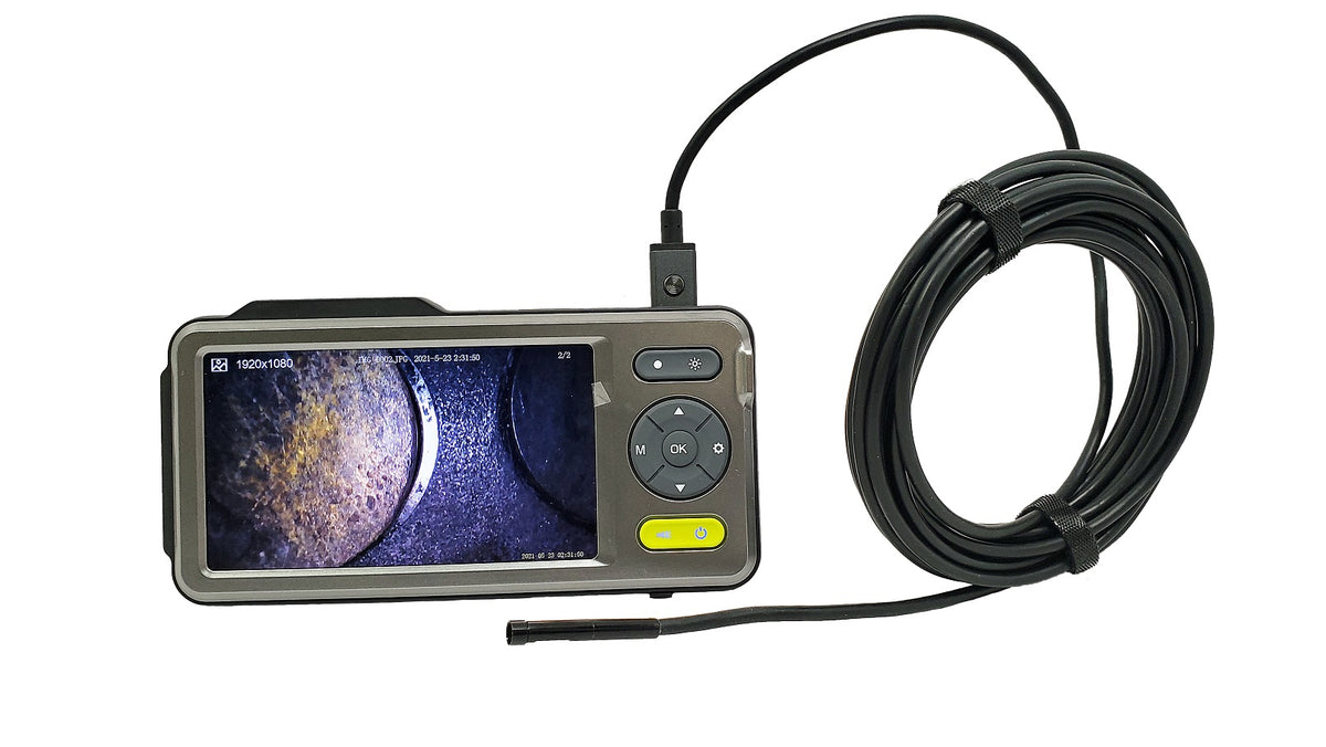 dual-camera video borescope with 4.8mm diameter and 5 inch large ...