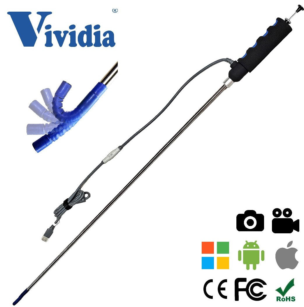 Vividia AbleScope VA-408 USB Rigid Long Articulating Borescope with 18 ...