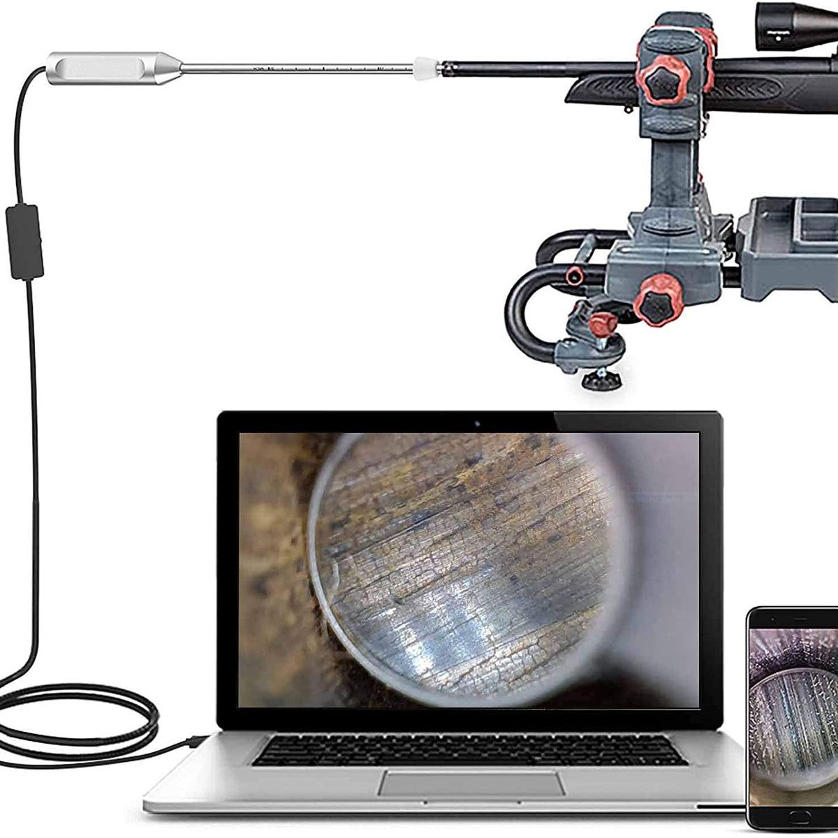 Vividia rigid USB gun barrel borescope inspection camera 26 inch long ...