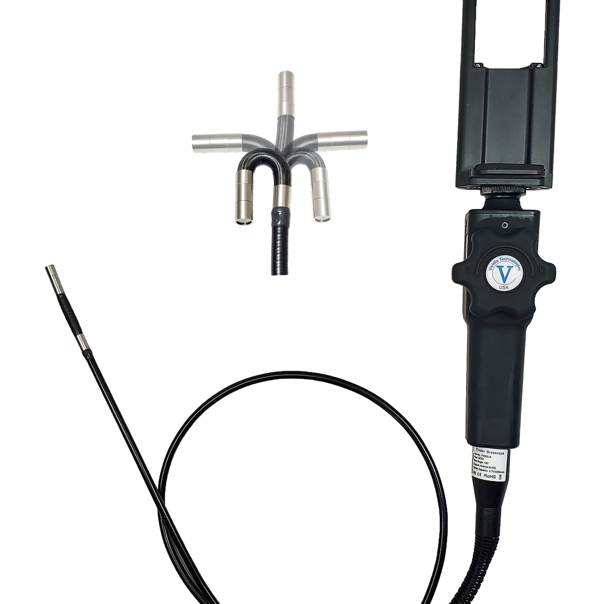 iPhone iPad Articulating Borescope Inspection Camera for automotive ...