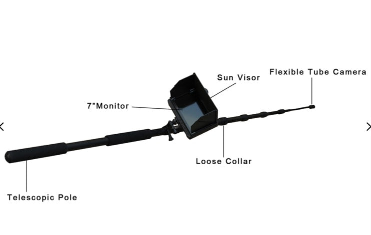 Vividia TVS-507 telescopic pole camera 5m long 7" monitor 5 meter long ...
