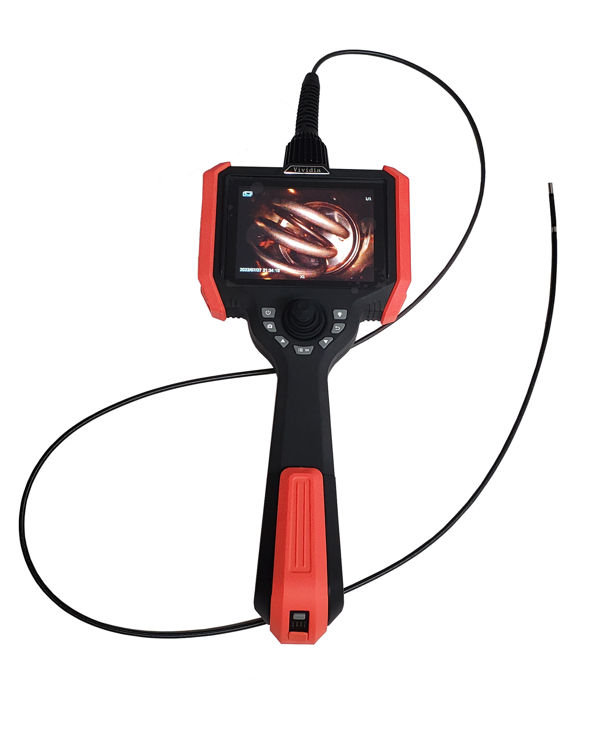 Dual-camera borescope with the camera head 3.9mm diameter joystick ...